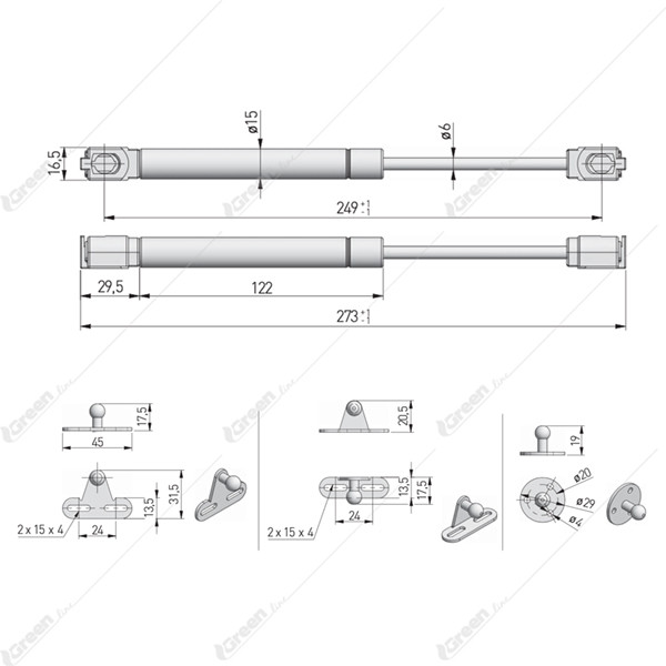 Gasni amortizer GTV 80N - GTV Gasni amortizeri - Podizni mehanizmi ...