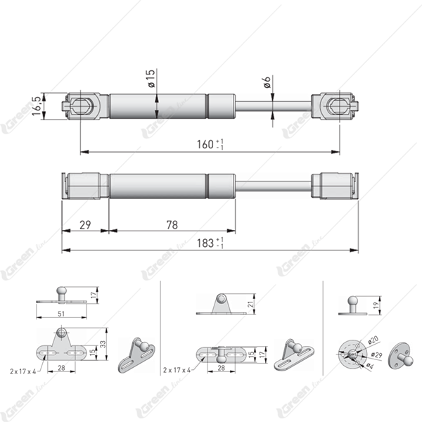 Gasni amortizer kratki GTV 60N - GTV Gasni amortizeri - Podizni ...