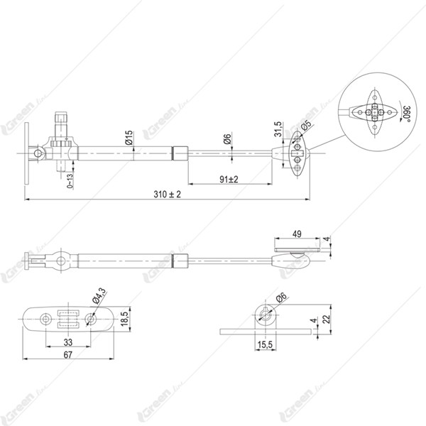 Gasni amortizer sa usporivačem GTV 60N - GTV Gasni amortizeri - Podizni ...